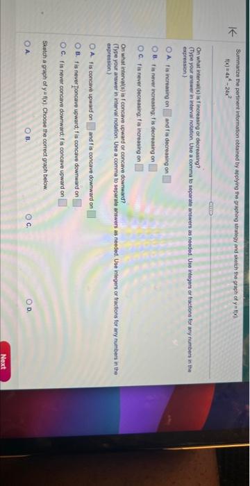 Solved f(x)=4x4−24x2 What is the domain of the function? The | Chegg.com