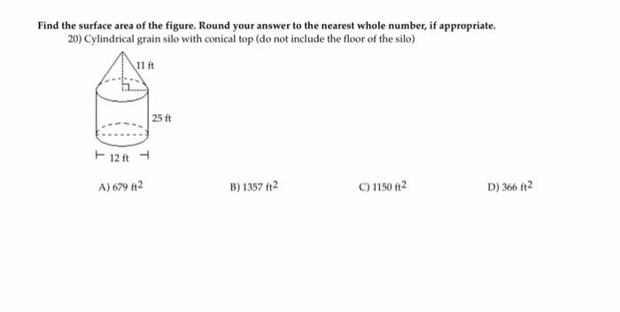 Solved Find the surface area of the figure. Round your | Chegg.com