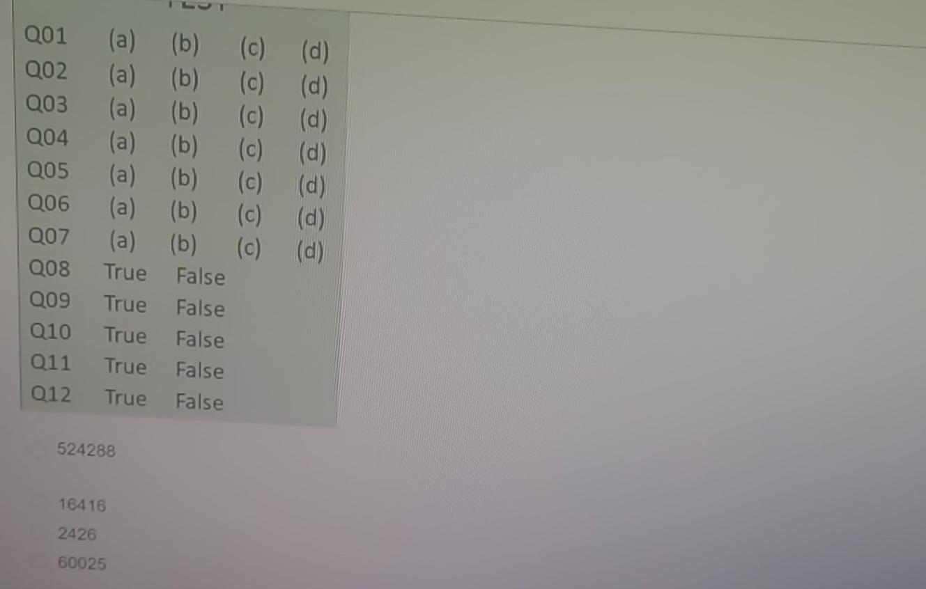 Solved Q01 Q02 Q03 Q04 Q05 Q06 Q07 Q08 Q09 Q10 Q11 Q12 (a) | Chegg.com