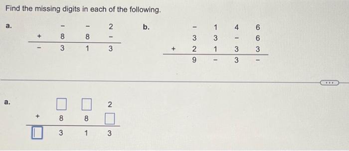 Solved Find the missing digits in each of the following. 2 | Chegg.com