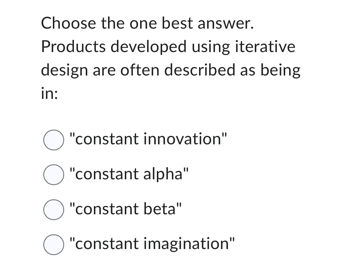 Solved Choose the one best answer. Products developed using | Chegg.com