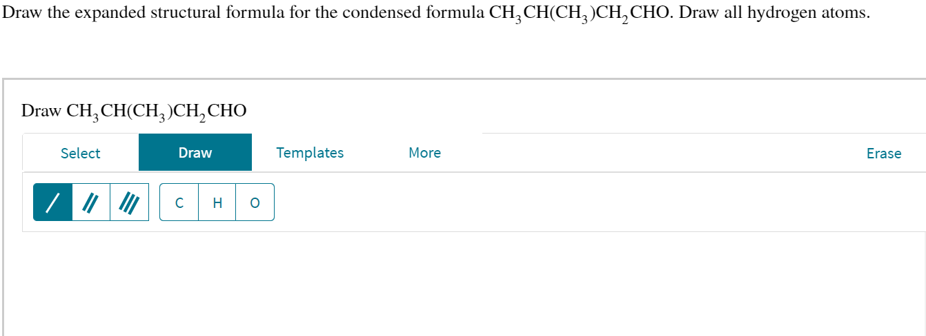 Solved Draw the expanded structural formula for the | Chegg.com