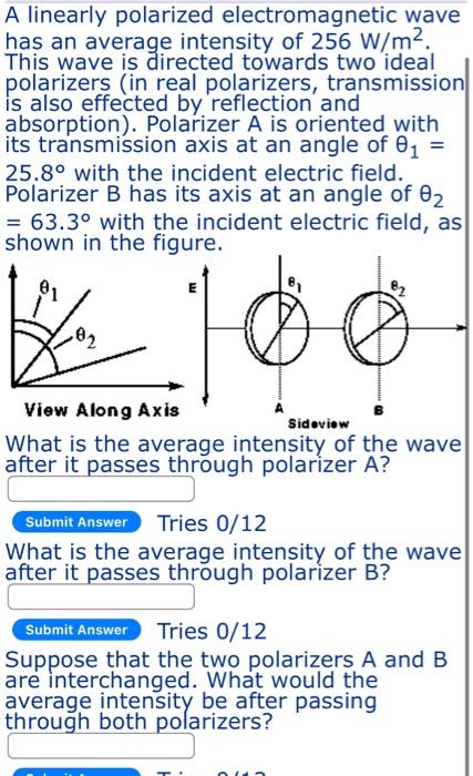 Solved A linearly polarized electromagnetic wave has an | Chegg.com