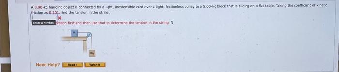 Solved A 8.90-kg hanging object is connected by a light, | Chegg.com