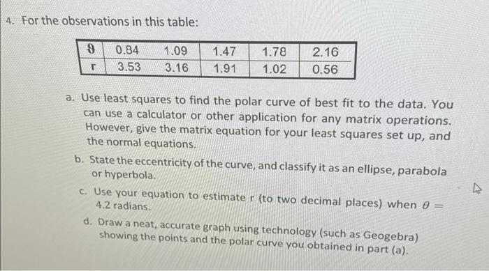 Solved linear algebra do all parts and show all calculations | Chegg.com