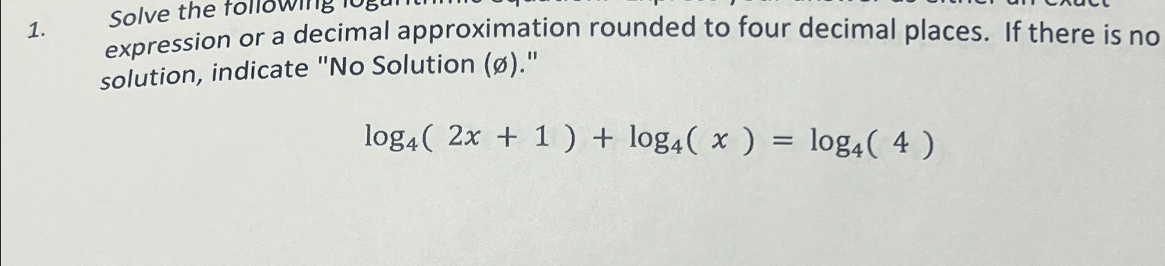 Solved expression or a decimal approximation rounded to four | Chegg.com
