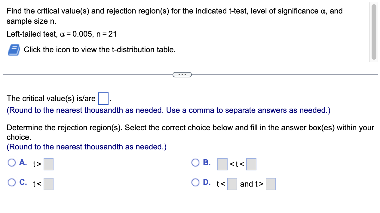 Solved Find the critical value(s) ﻿and rejection region(s) | Chegg.com