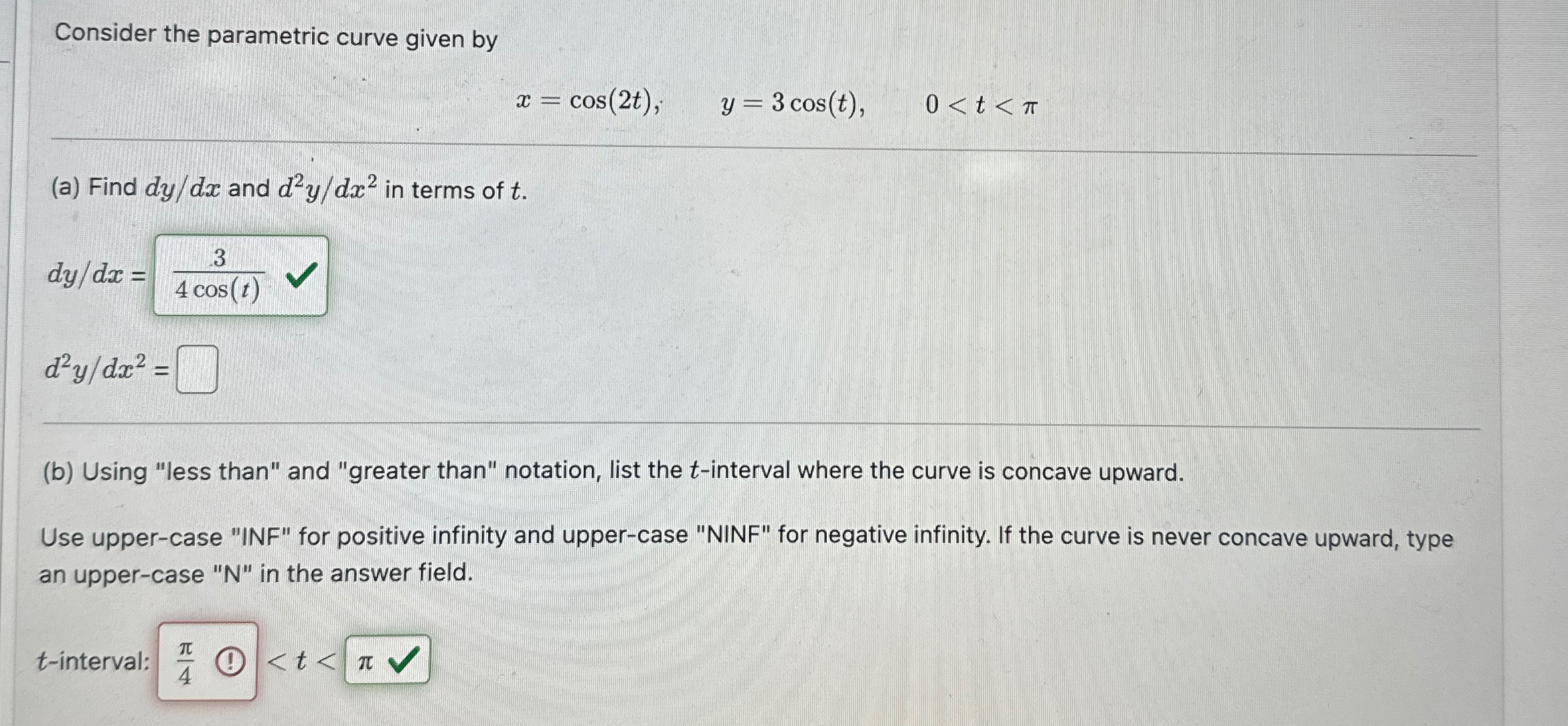 Solved Consider the parametric curve given | Chegg.com