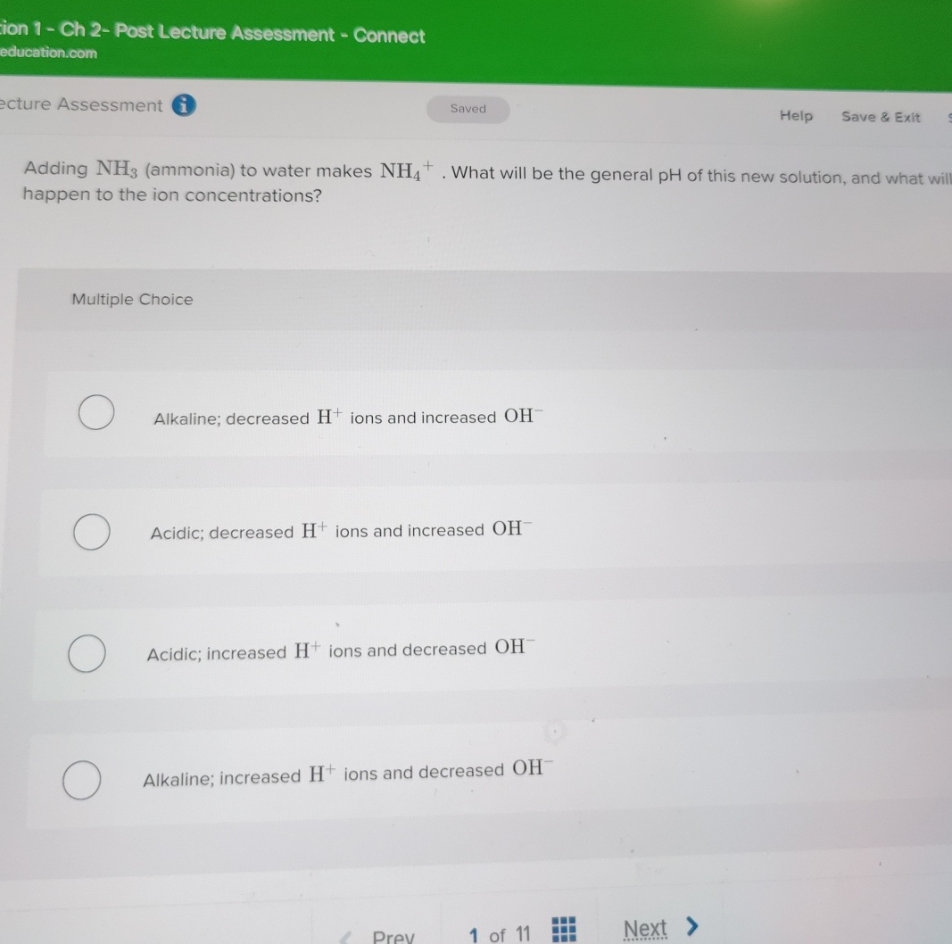 Solved ion 1 - ﻿Ch 2- ﻿Post Lecture Assessment - | Chegg.com