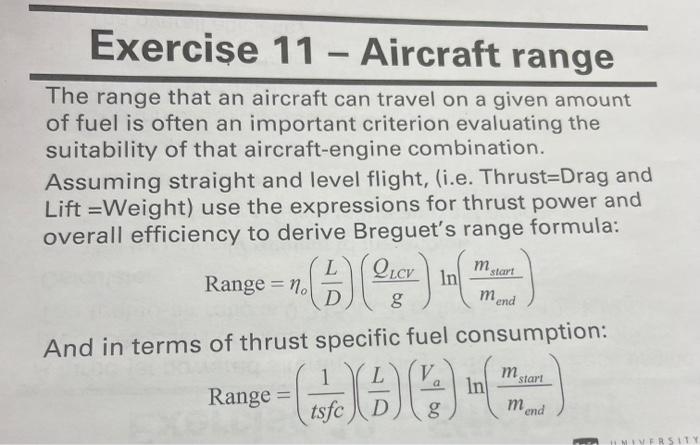 The range that an aircraft can travel on a given | Chegg.com
