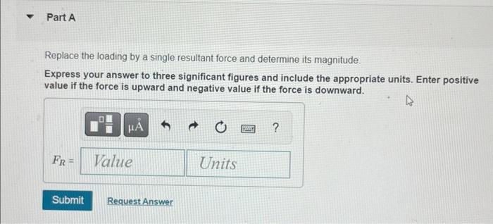 Solved Replace the loading by a single resultant force and | Chegg.com