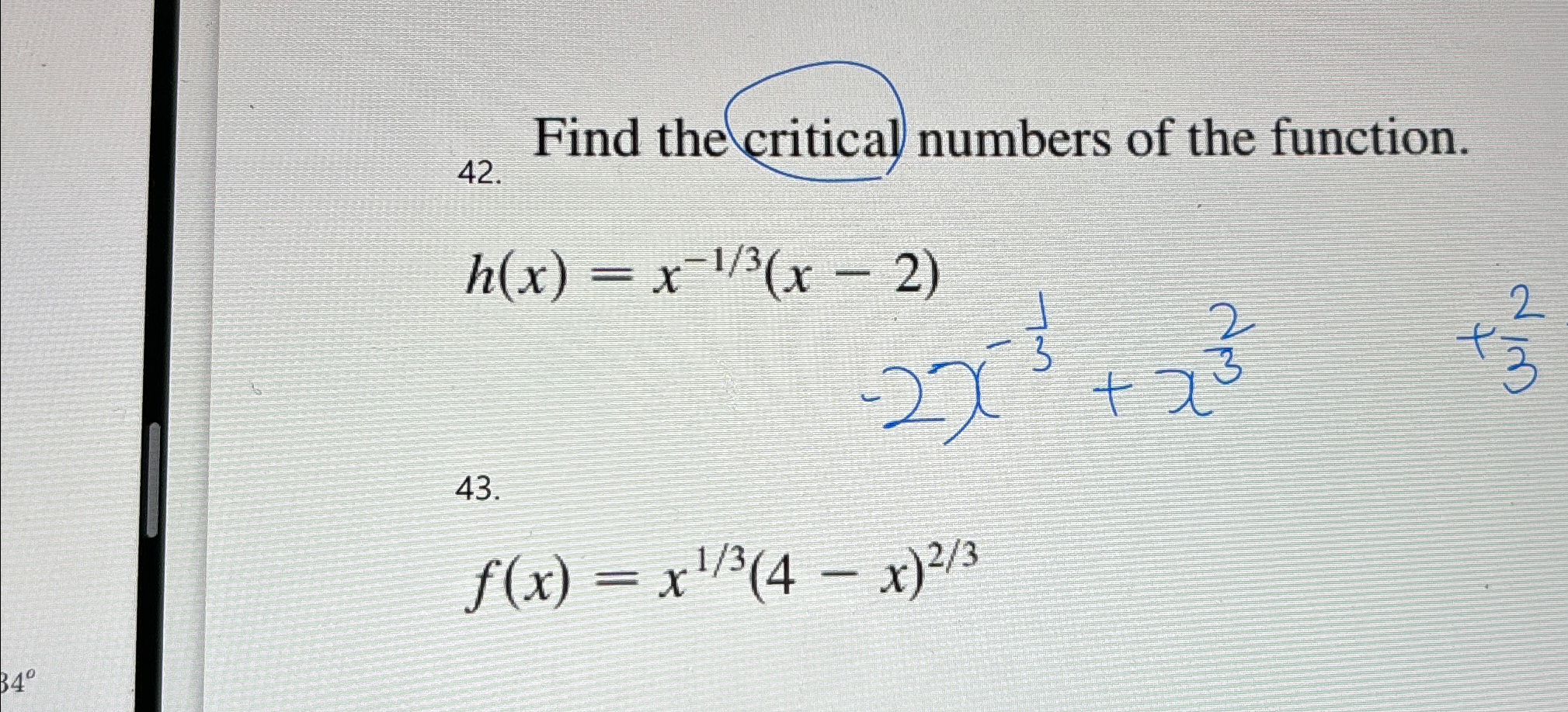 Solved Find the critical numbers of the | Chegg.com