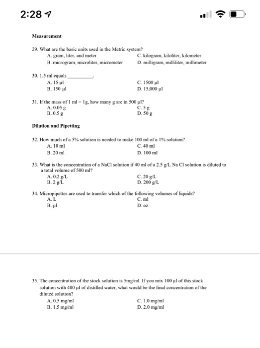 Solved 2:289 Measurement 29. What are the basic units used | Chegg.com