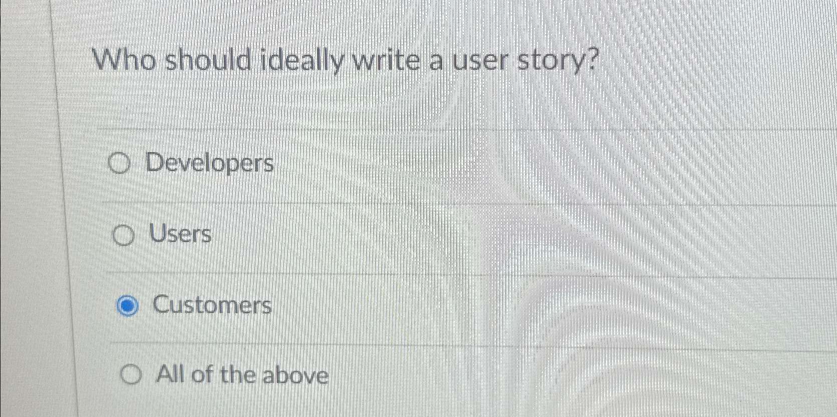 Solved Who should ideally write a user | Chegg.com