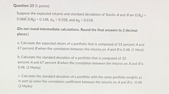 Solved Suppose the expected returns and standard deviations | Chegg.com