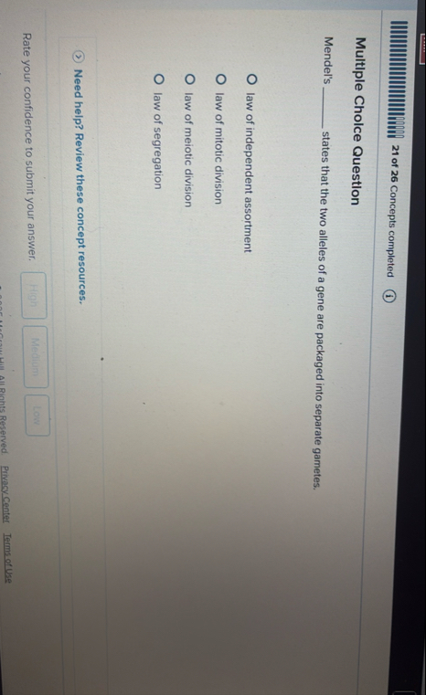 Solved 21 ﻿of 26 ﻿Concepts completed(i)Multiple Cholce | Chegg.com