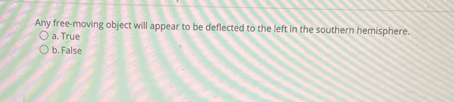 Solved Any free-moving object will appear to be deflected to | Chegg.com