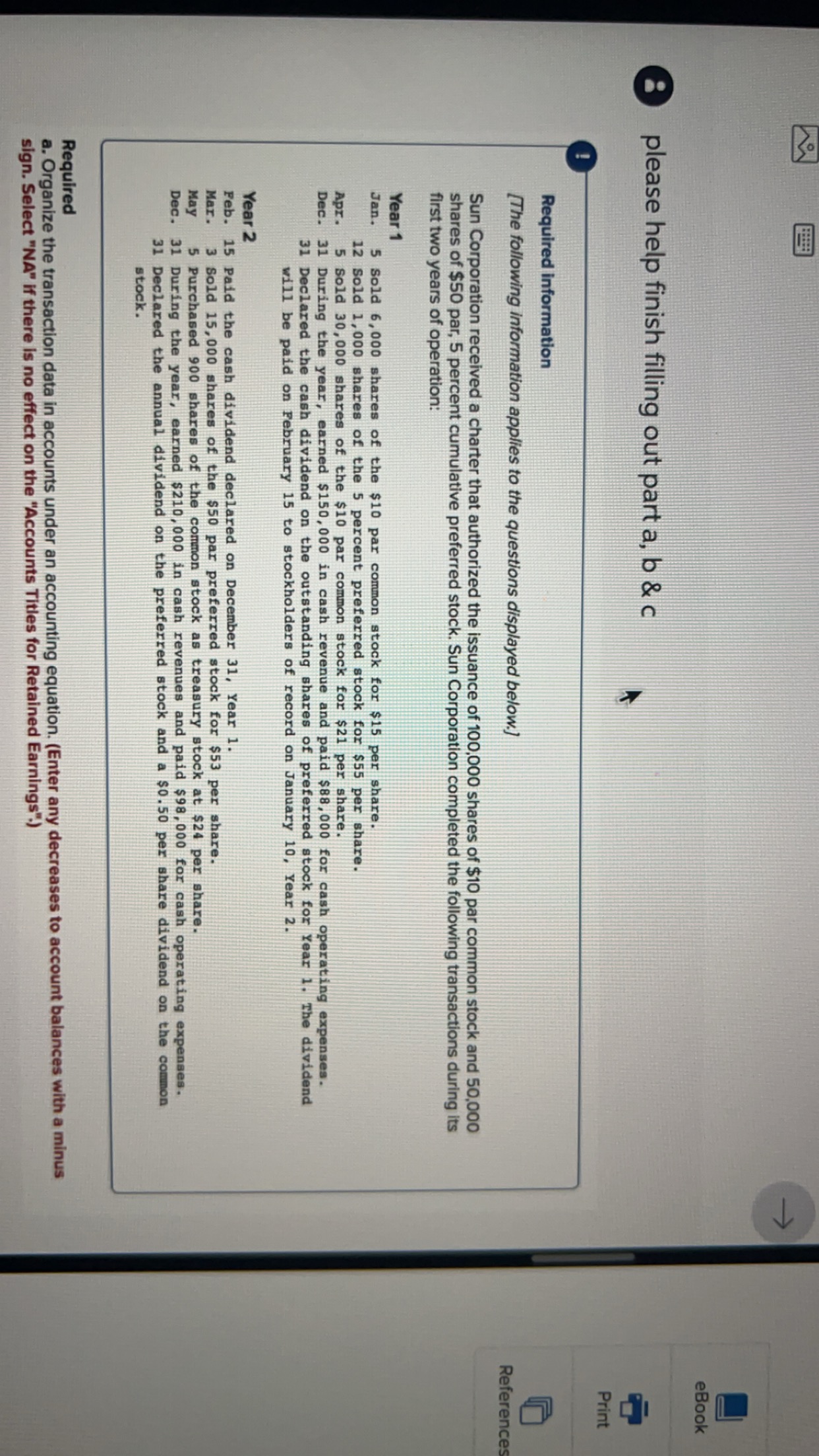 Solved (8) ﻿please help finish filling out part a,b ﻿& | Chegg.com
