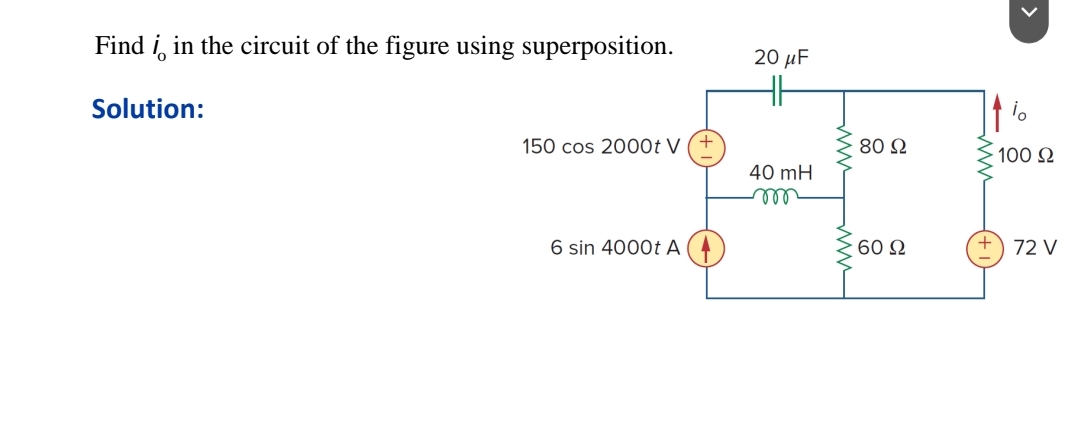 Solved Find i0 ﻿in the circuit of the figure using | Chegg.com