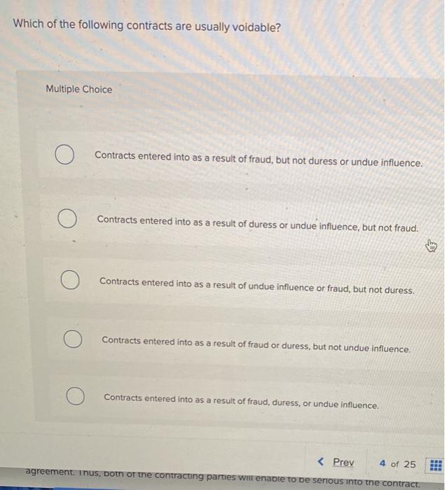 Solved Which of the following contracts are usually | Chegg.com