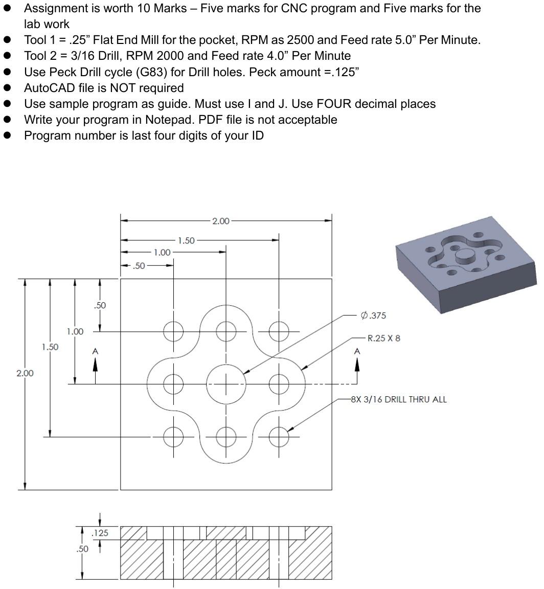 Solved • Assignment is worth 10 Marks – Five marks for CNC | Chegg.com