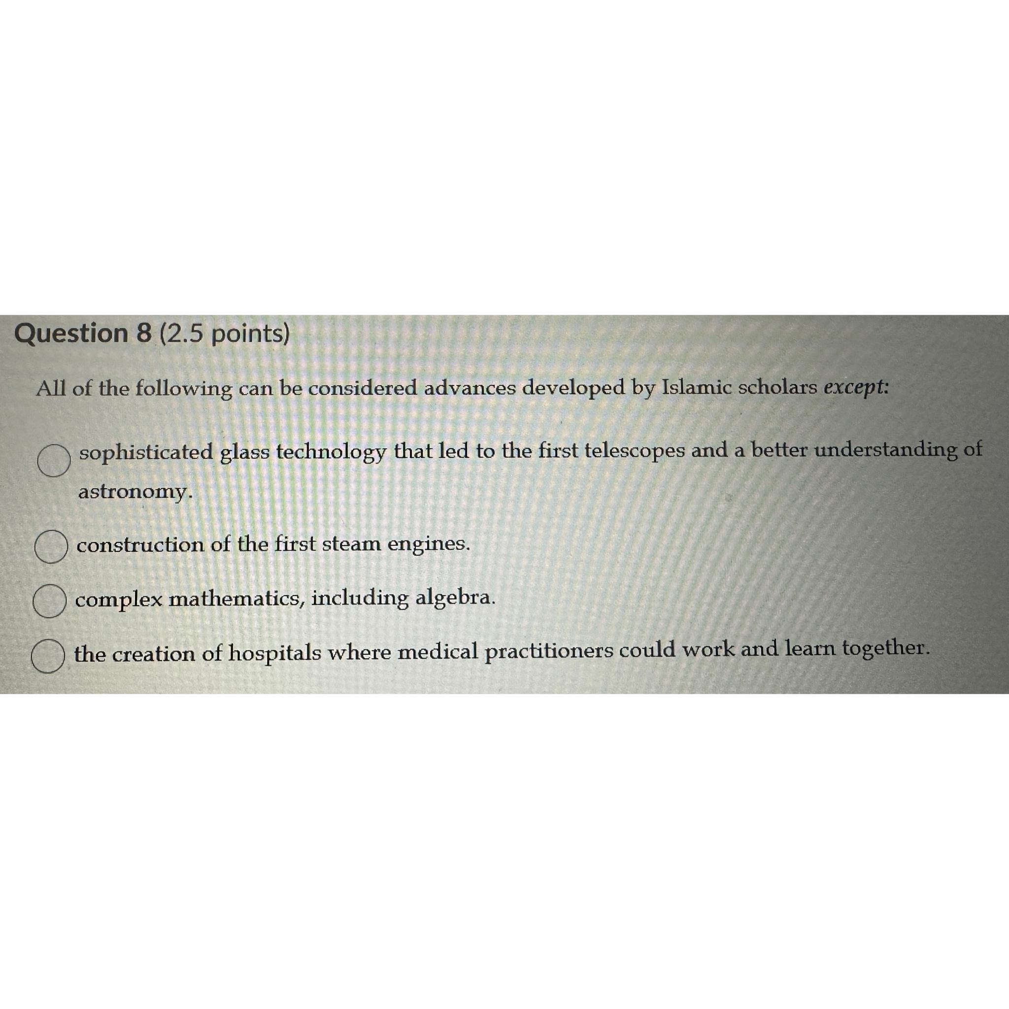 Question 8 (2.5 ﻿points)All of the following can be | Chegg.com