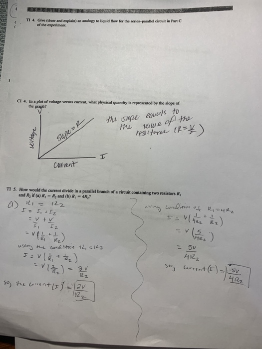 Solved Lab Partners) TI EXPERIM Spree Resistances in Series | Chegg.com