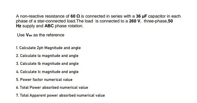 Solved A non-reactive resistance of 60 2 is connected in | Chegg.com