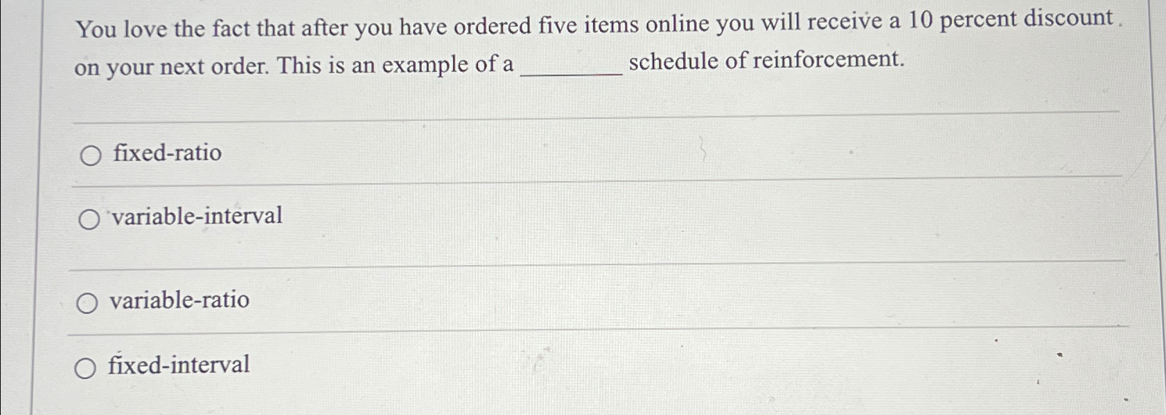 Solved You love the fact that after you have ordered five | Chegg.com