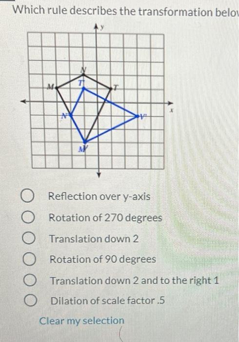 Solved Which rule describes the transformation belo | Chegg.com