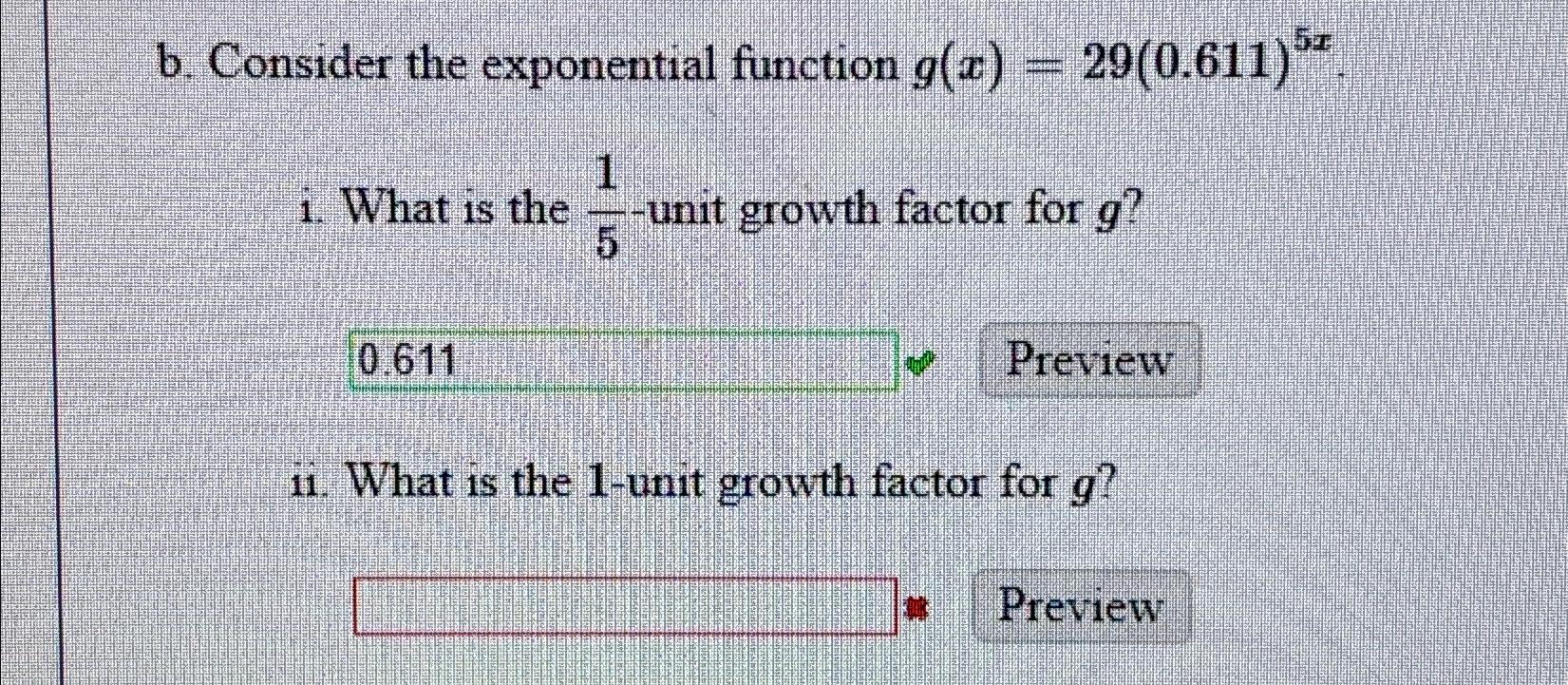 Solved b. ﻿Consider the exponential function | Chegg.com