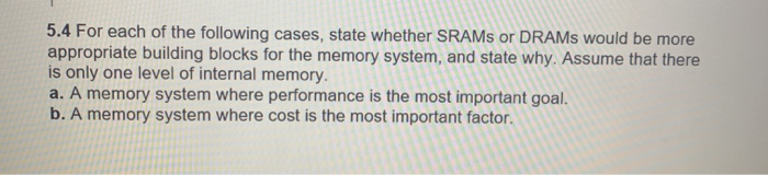 Solved 5.4 For each of the following cases, state whether | Chegg.com