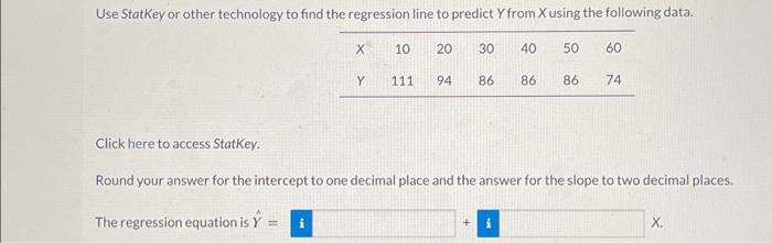 Solved Use StatKey or other technology to find the | Chegg.com