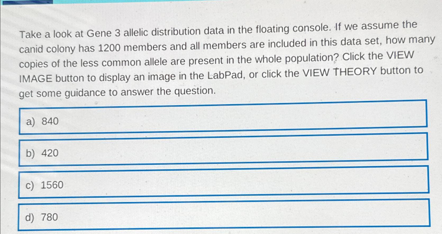 Solved Take a look at Gene 3 ﻿allelic distribution data in | Chegg.com