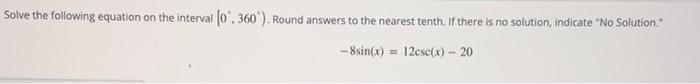 Solved Solve the following equation on the interval [0, | Chegg.com