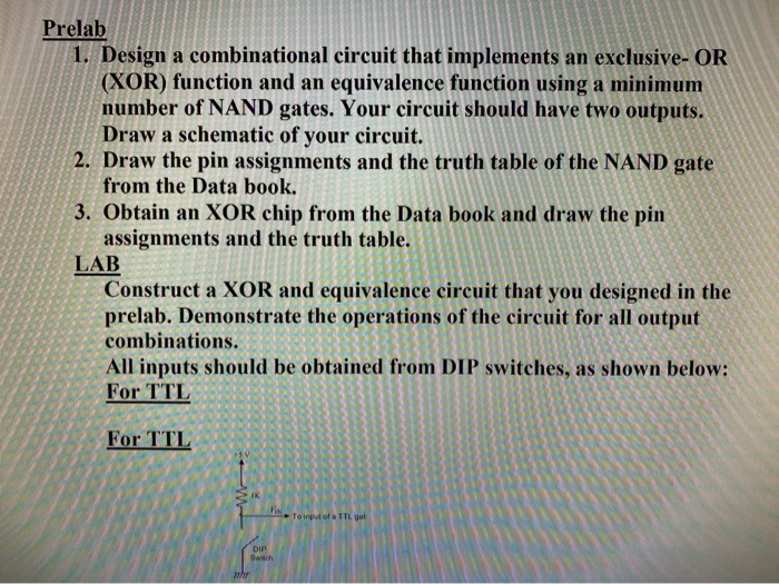 Solved Prelab 1. Design a combinational circuit that | Chegg.com