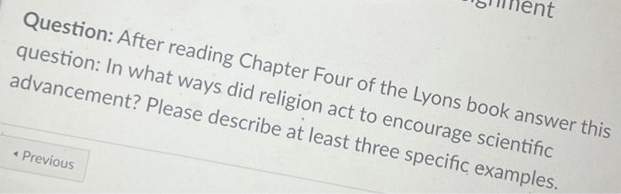 Question: After reading Chapter Four of the Lyons | Chegg.com
