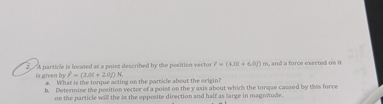 Solved A particle is located at a point described by the | Chegg.com