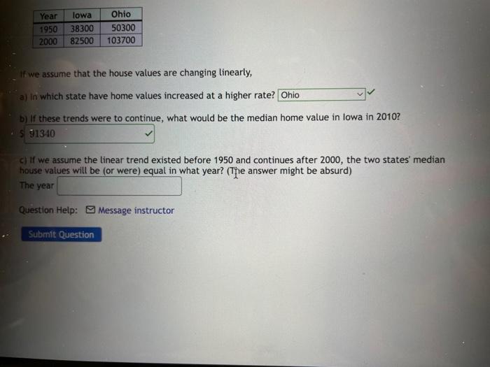 Solved c) if we assume the linear trend existed before 1950 | Chegg.com