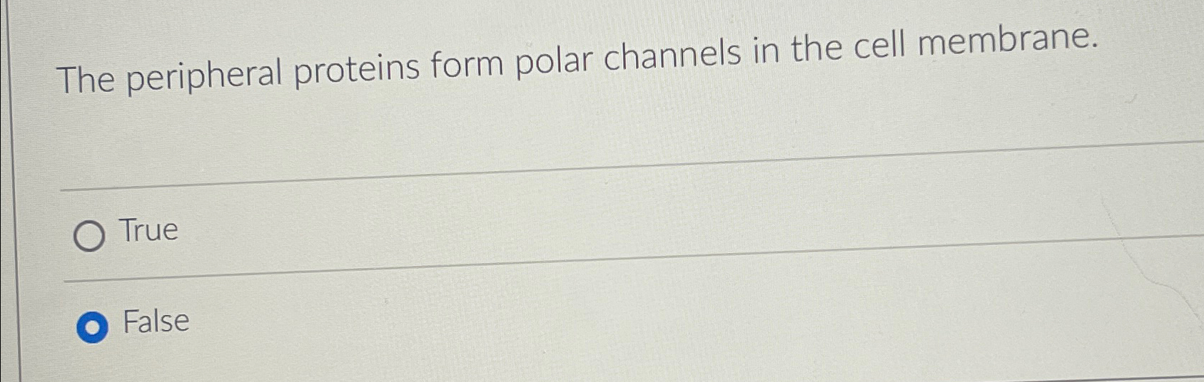 Solved The peripheral proteins form polar channels in the | Chegg.com