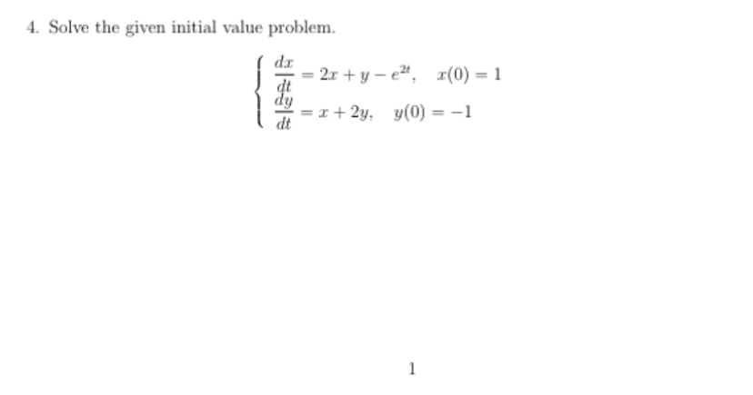 Solved Solve the given initial value | Chegg.com