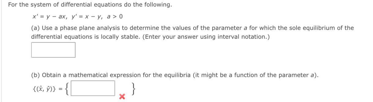 Solved For the system of differential equations do the | Chegg.com