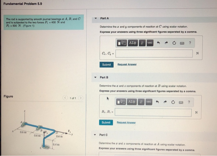 Solved Fundamental Problem 5.9 Part A The rod is supported | Chegg.com