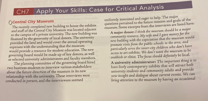 Solved CH7 Apply Your Skills: Case for Critical Analysis | Chegg.com