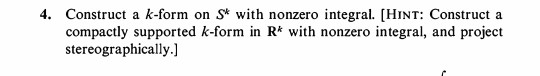 Solved 4. Construct a k-form on S* with nonzero integral. | Chegg.com