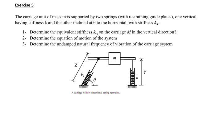 Solved Exercise 4: A mass spring system with two stiffness | Chegg.com