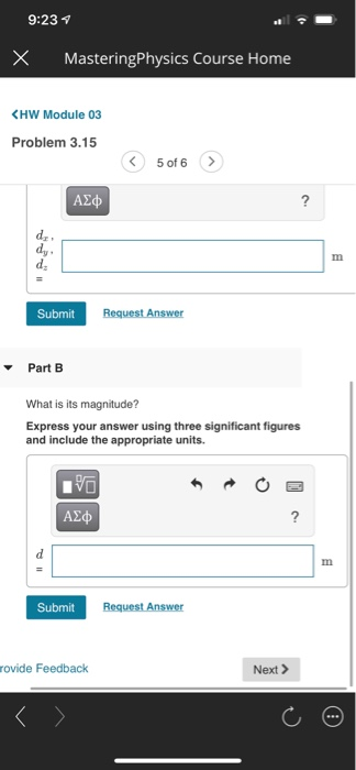Solved 9:234 Х MasteringPhysics Course Home 9:22 Х | Chegg.com