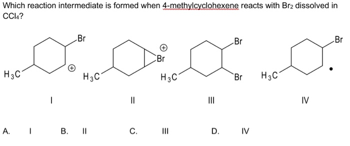 Solved Which reaction intermediate is formed when | Chegg.com