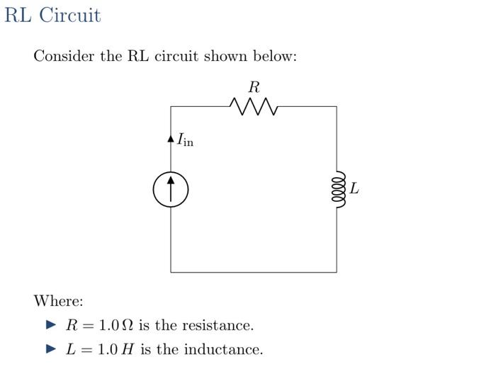Solved Consider the RL circuit shown below: Where: - R=1.0Ω | Chegg.com