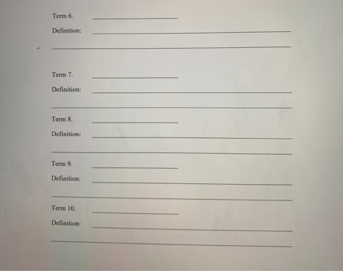 IV. List and define important bolded terms found in | Chegg.com